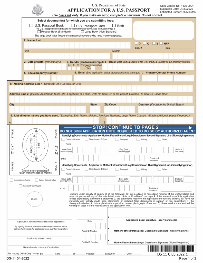 Form Ds 11 Printable - Free Printable Forms