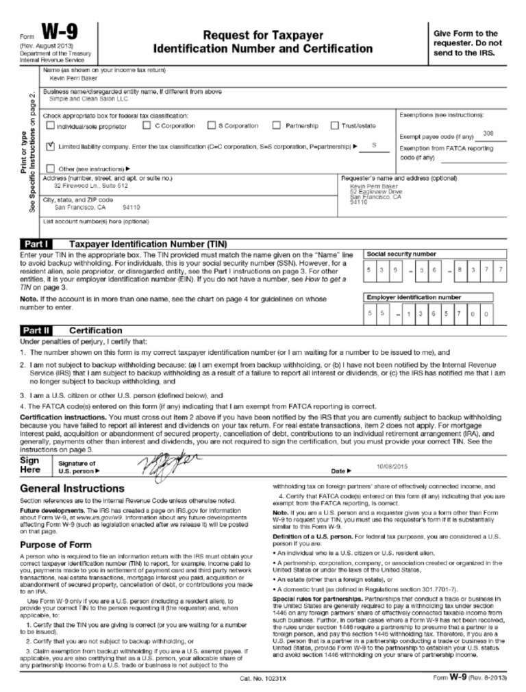 Printable W 9 Form Free - Free Printable Forms
