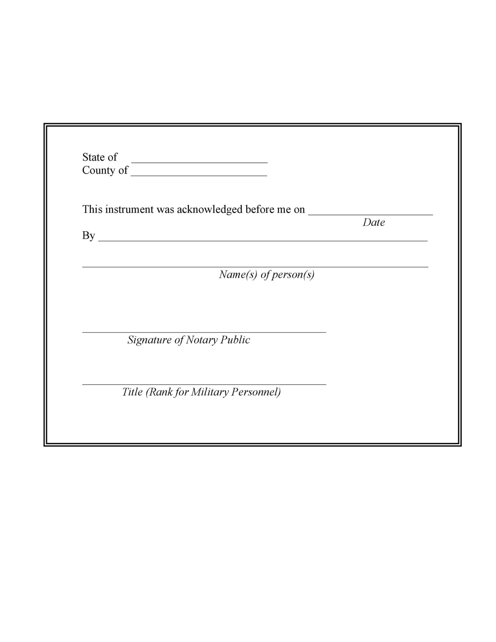 Printable Notary Forms - Free Printable Forms
