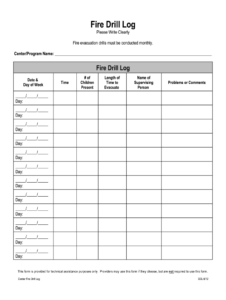 Printable Fire Drill Form Template - Free Printable Forms
