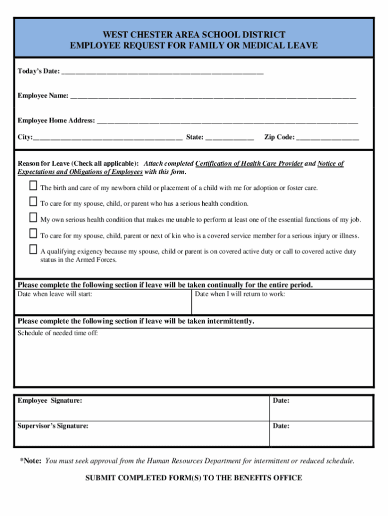 Printable Fmla Forms For Employee - Free Printable Forms
