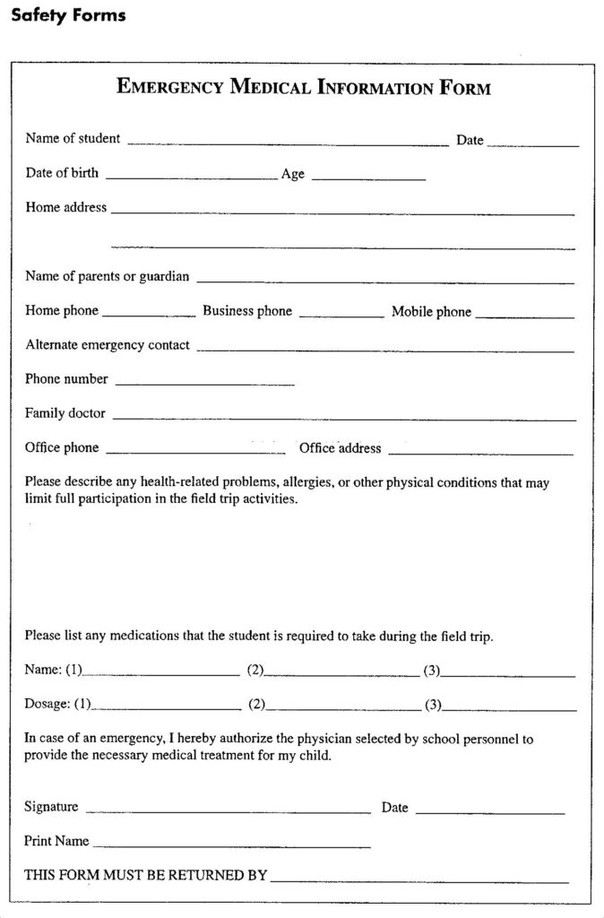 Free Printable Medical Forms - Free Printable Forms