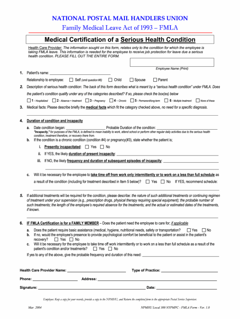 Usps Fmla Printable Forms Pdf Download - Free Printable Forms