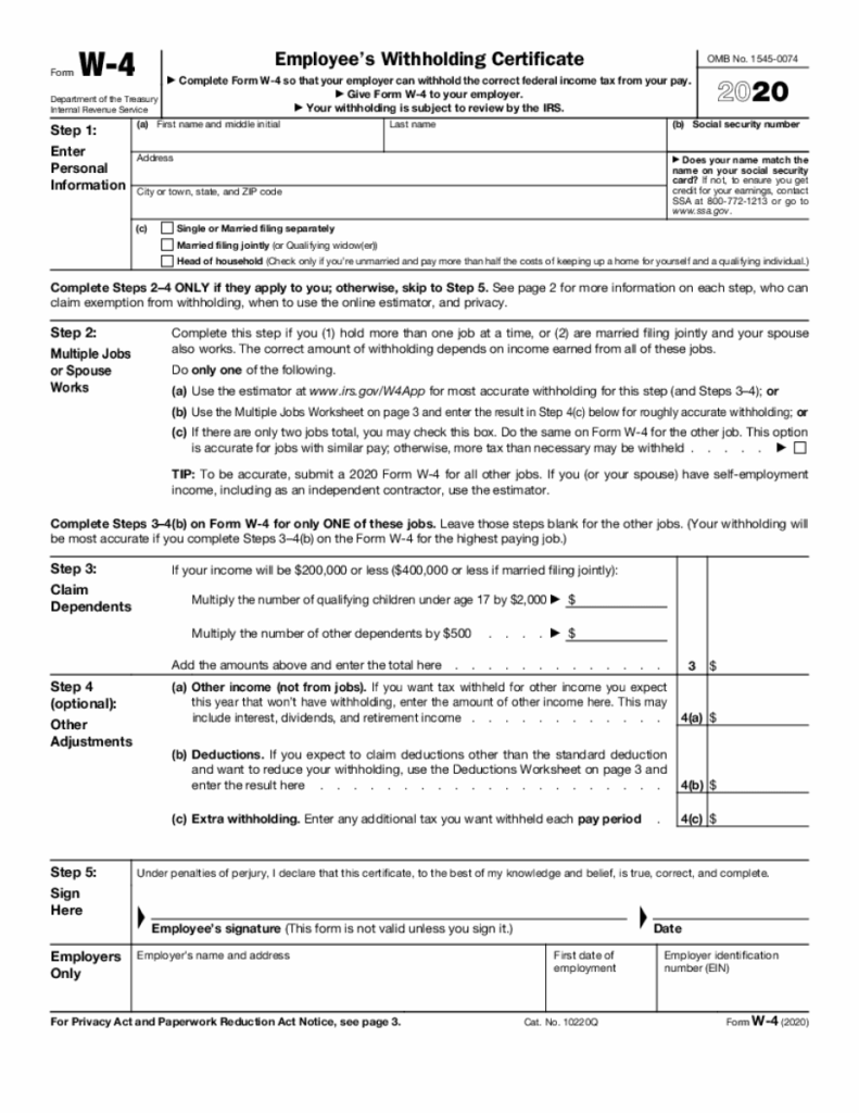 W-4 Form 2025 Printable - Free Printable Forms