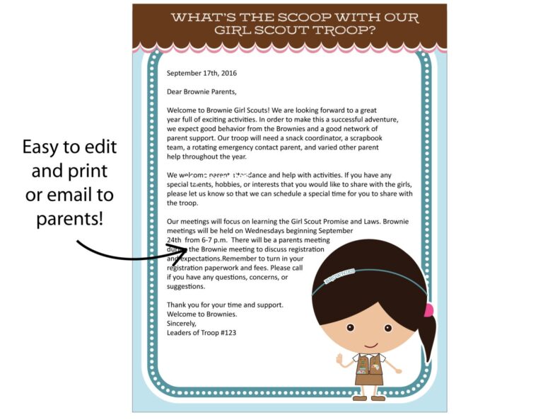 Girl Scout Brownie Registration Printable Forms - Free Printable Forms