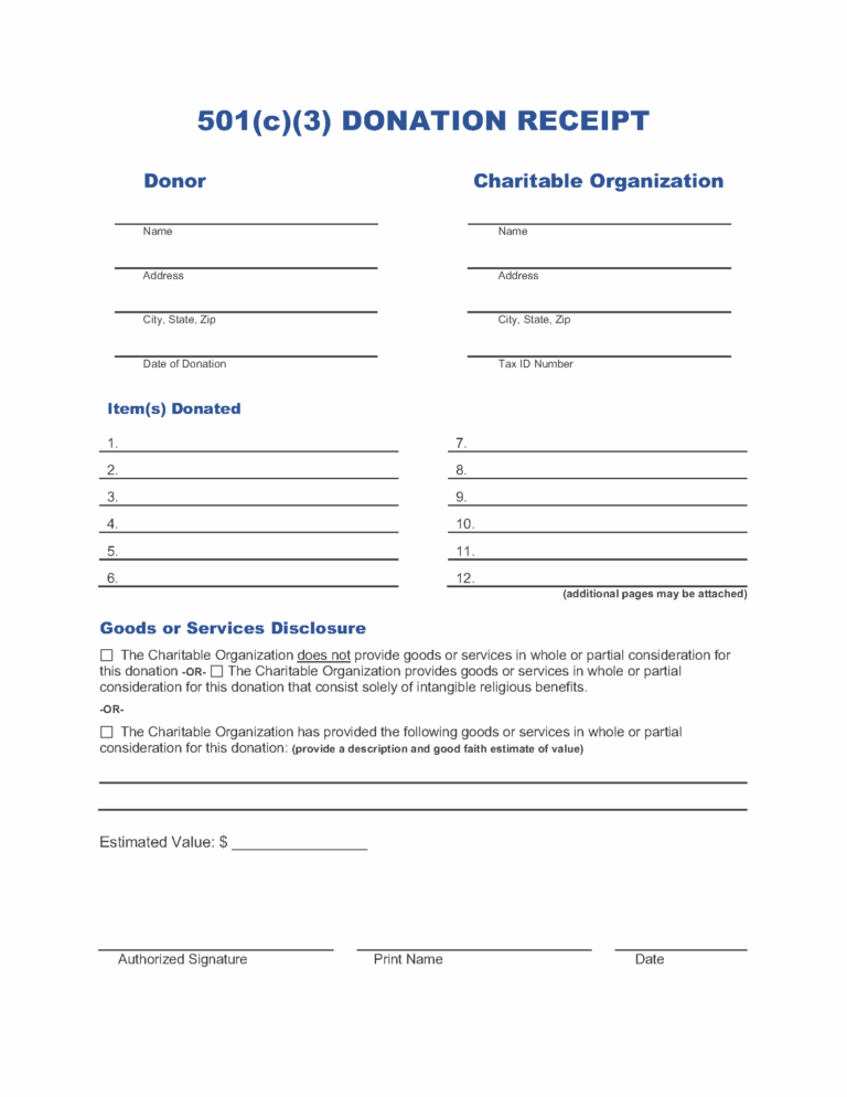 Donation Form Template 501c4 Printable - Free Printable Forms