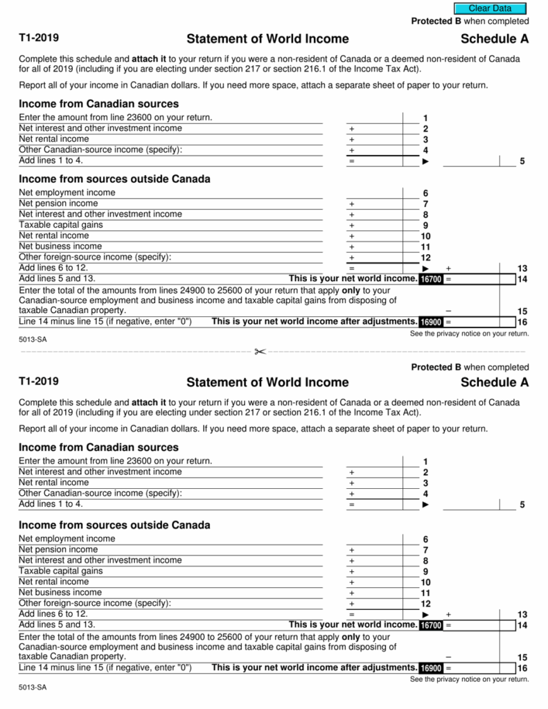 Printable 2019 Income Tax Forms Canada - Free Printable Forms