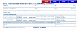 Printable Direct Deposit Form Navy Federal - Free Printable Forms