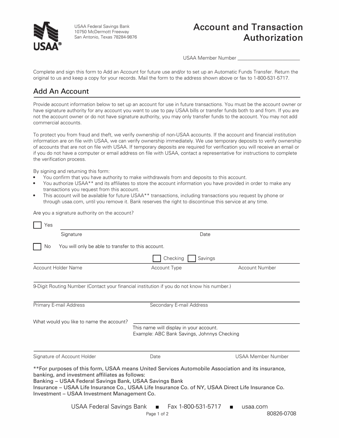 Usaa Printable Direct Deposit Form - Free Printable Forms
