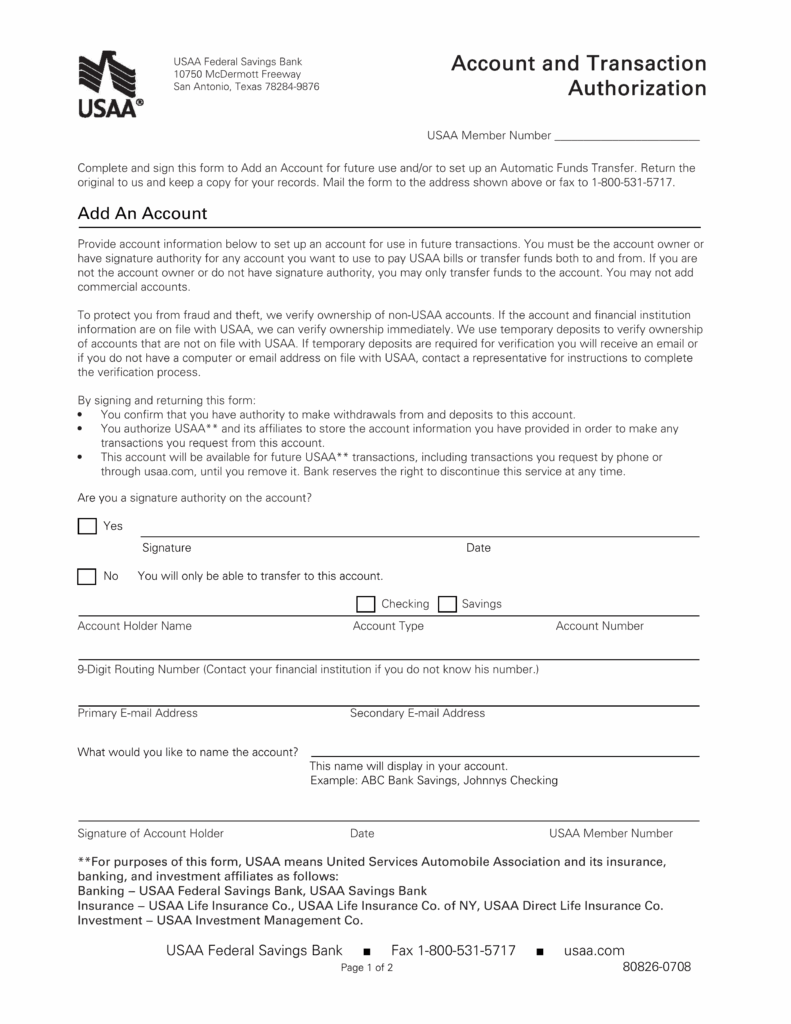 Usaa Printable Direct Deposit Form - Free Printable Forms