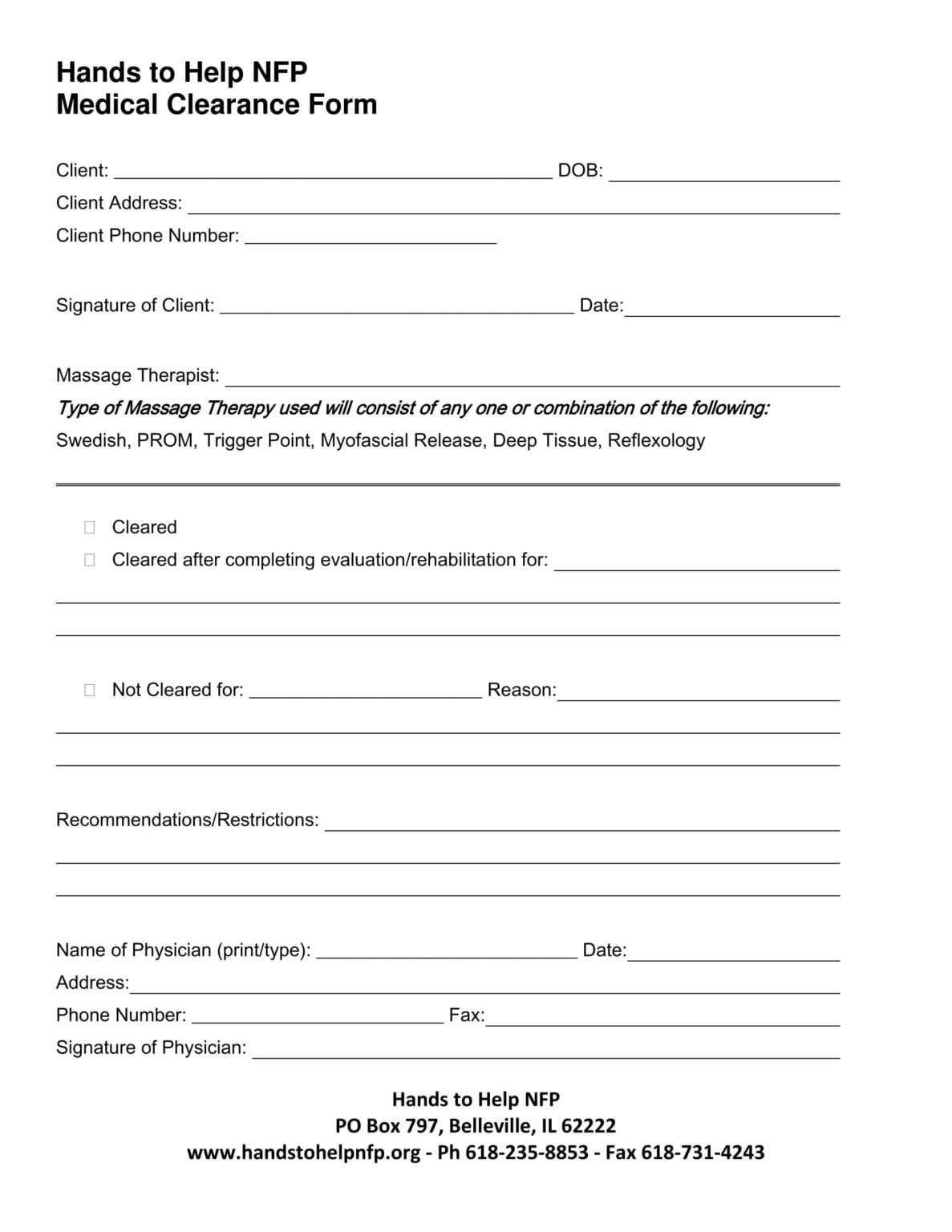 Printable Dental Clearance Form - Free Printable Forms