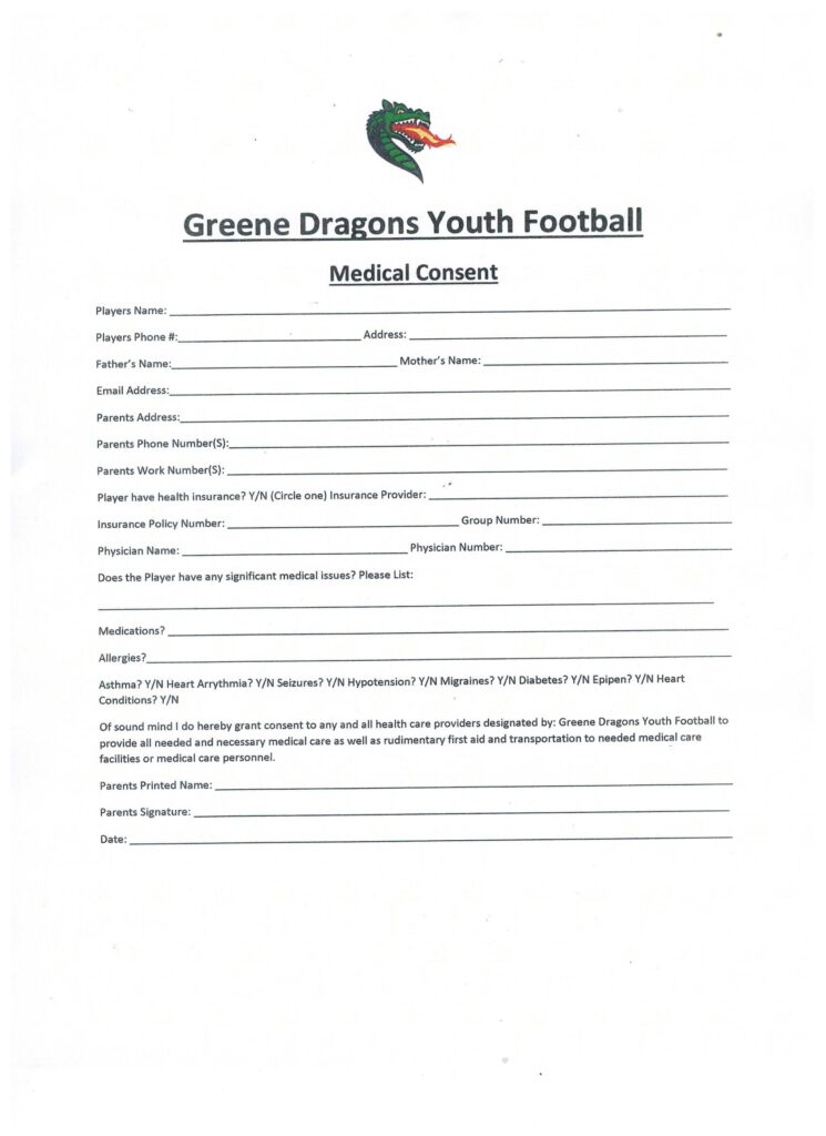 Printable Sports Registration Form Template - Free Printable Forms