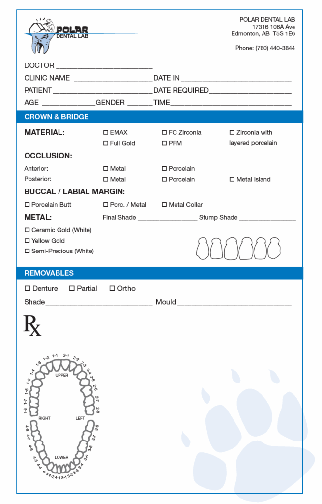 Free Printable Dental Lab Forms - Free Printable Forms